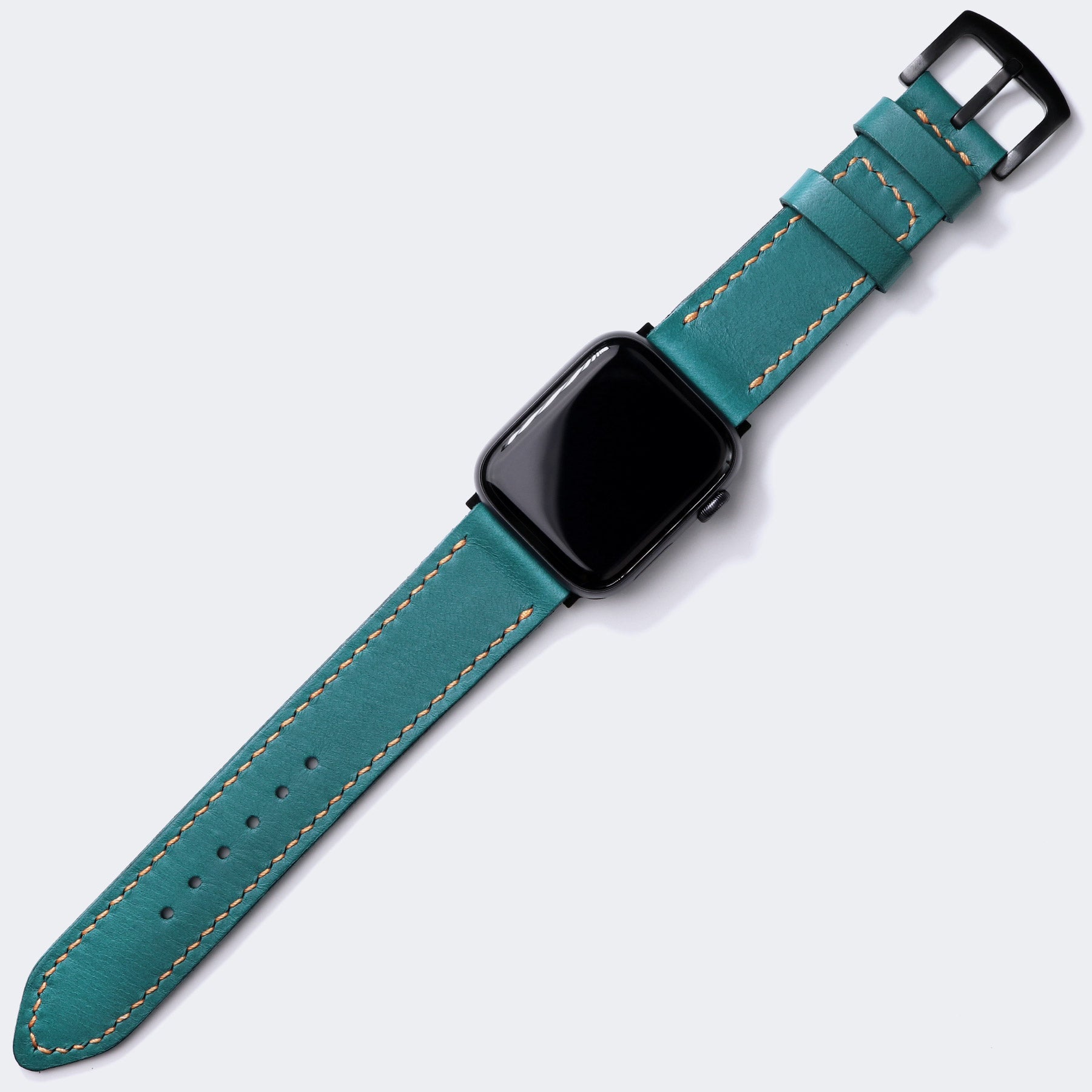 Custom Made Apple Watch Strap - Vegetable Tanned Leather Teal ...